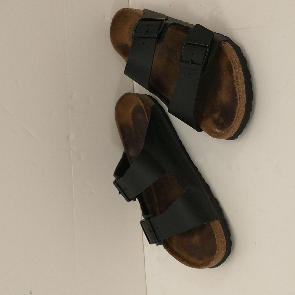 Birkenstock Made In Germany Black Leather Sandals Sz … - Gem